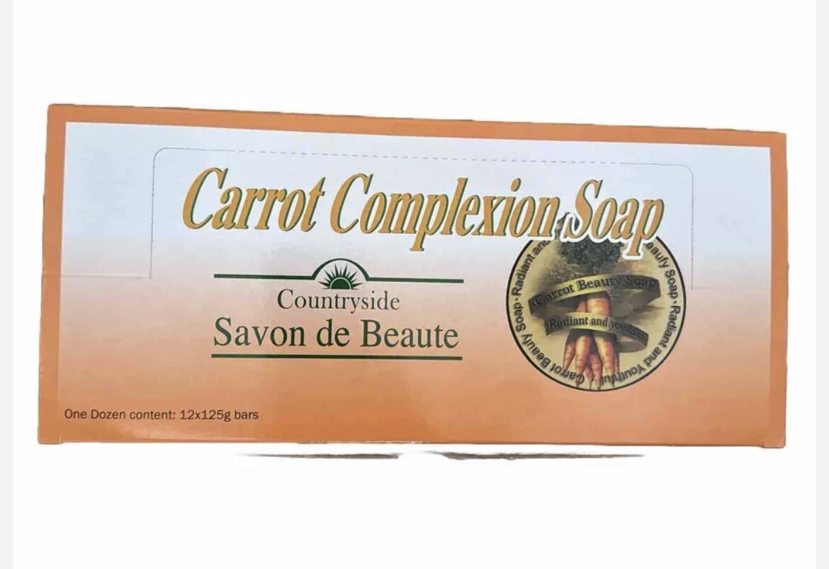 12-PACK Beauty Bars "Carrot Complexion Soap" Skin Tone Improvement w ...