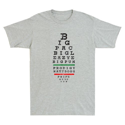 Old School Hip Hop Music Rap Legends Eye Chart 90s Hip-Hop Vintage Men ...