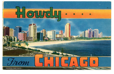 Postcard "Howdy From Chicago" Illinois, The Gold Coast, Lake Shore ...