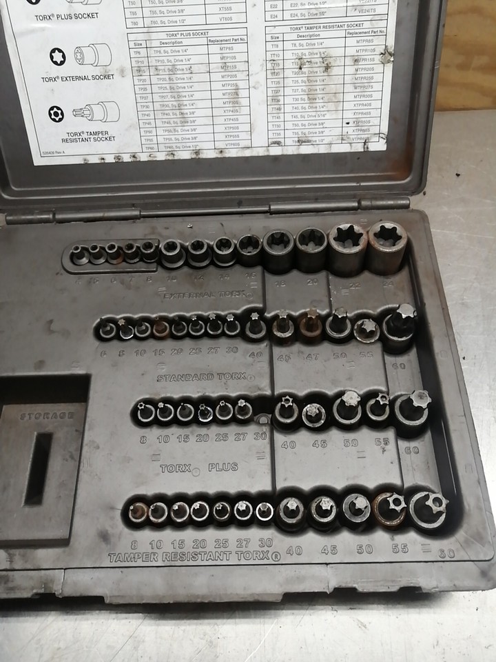 MAC Tools SMXT51B Master Torx Socket Set Torx Set missing some pieces ...