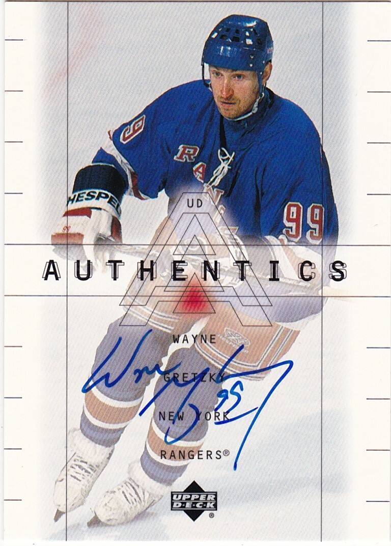 1996 UD HOLOGRFX AUTHENTICS #WG WAYNE GRETZKY RANGERS HARD SIGNED ...