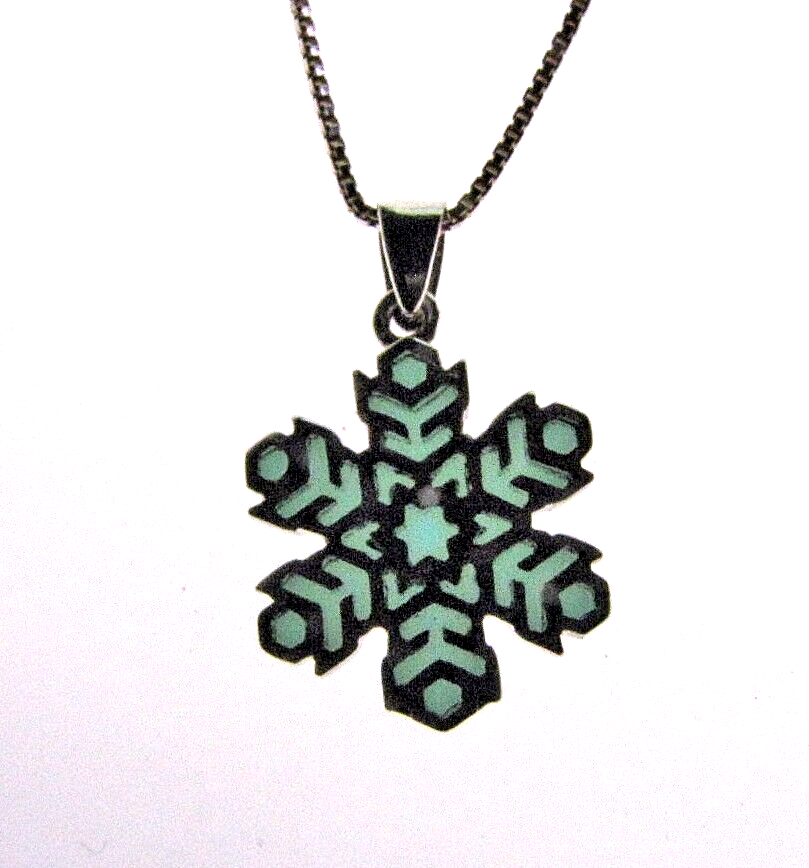 Vtg Jezlaine Snowflake Pendant Necklace Sterling Silver 18in Box Chain ...