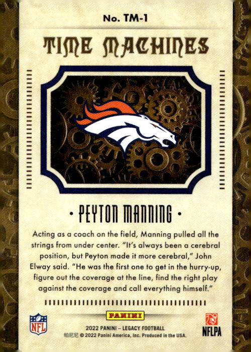 Peyton Manning 2022 Legacy Football - Time Machines #TM-1 - Denver ...