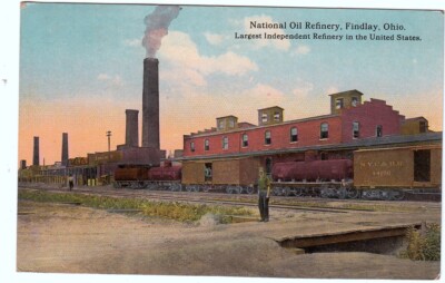 National Oil Refinery Findlay Ohio Early 1915 Postcard ~ PC2N | eBay