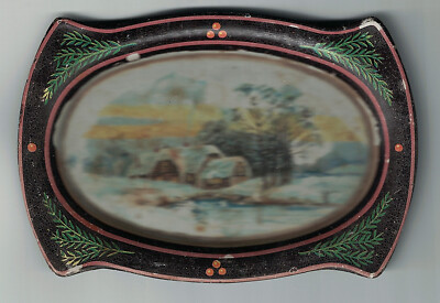 MASCOT TOBACCO Snow Scene TIN LITHO ADVERTISING TIP TRAY | eBay