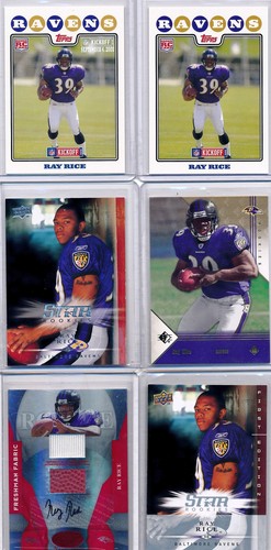 Ray Rice - 2008 Rookie Lot (6 Stck.) - Zertifiziert Auto/250. Oberdeck ...
