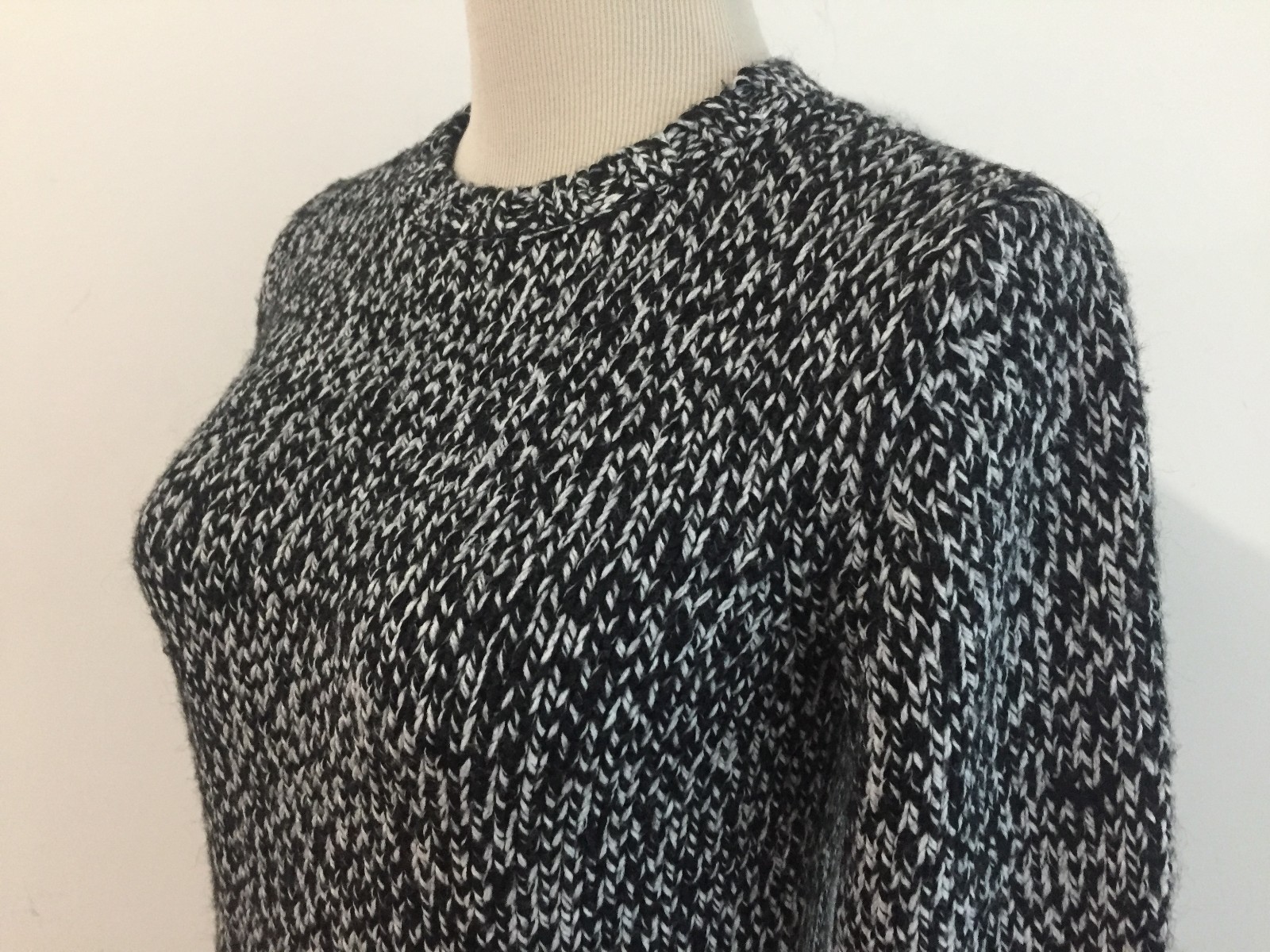 Ann Taylor Factory Store Crewneck Ragg Sweater Black & White Size XS | eBay