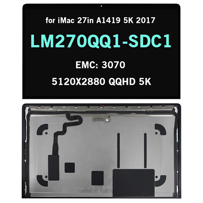 27" LM270QQ1-SDC1 661-03255 for iMac A1419 LCD Display Mid 2017 Year 5K ...