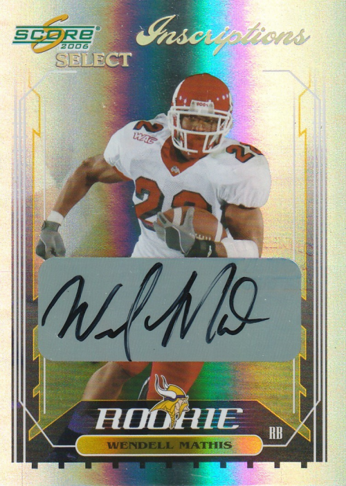 2006 Select Inscriptions #404 Wendell Mathis Auto /250 - NM-MT | eBay