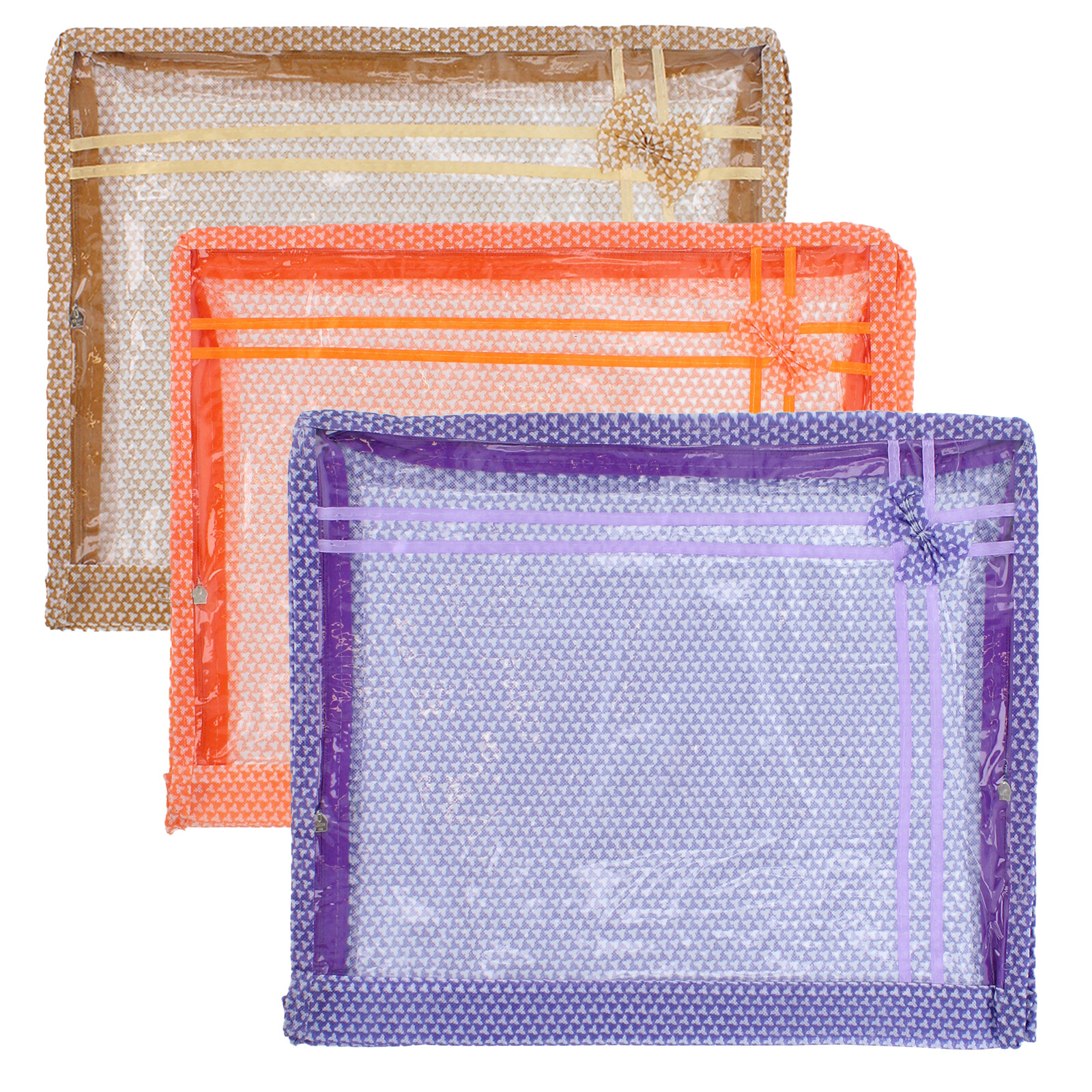 Clear Saree Clothes Garment Sari Storage Bags Wardrobe Organiser Single ...
