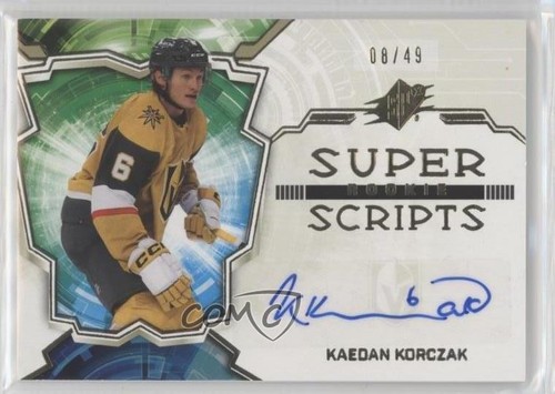 2022-23 SPx Rookie Superscripts Gold /49 Kaedan Korczak #SSR-KK Auto RC ...