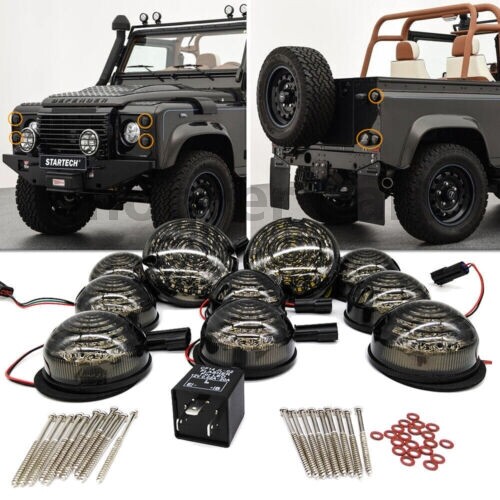 For Land Rover Defender 90-16 Smoke Complete Light LED Upgrade ...