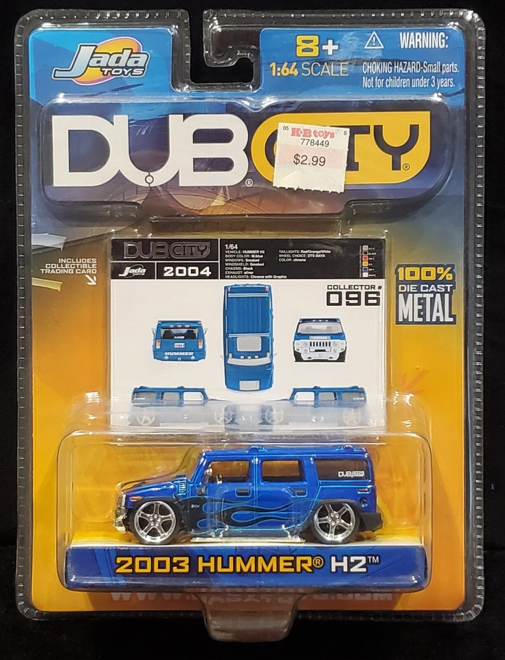 Jada Toys 03 2003 Hummer H2 Dub City Detailed Collectible Car w/RRs Blu ...