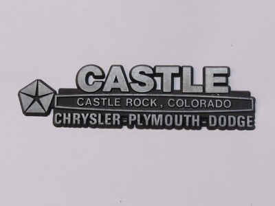 Vintage Castle Chrysler Castle Rock Colorado Plastic Dealer Badge ...