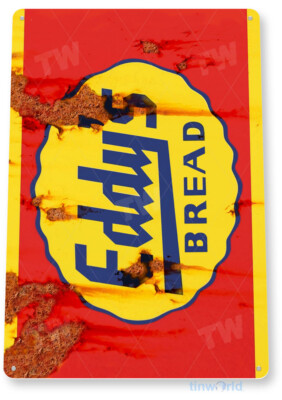 TIN SIGN Eddy's Bread Sign Rustic Sign Metal Décor Wall Art Kitchen ...