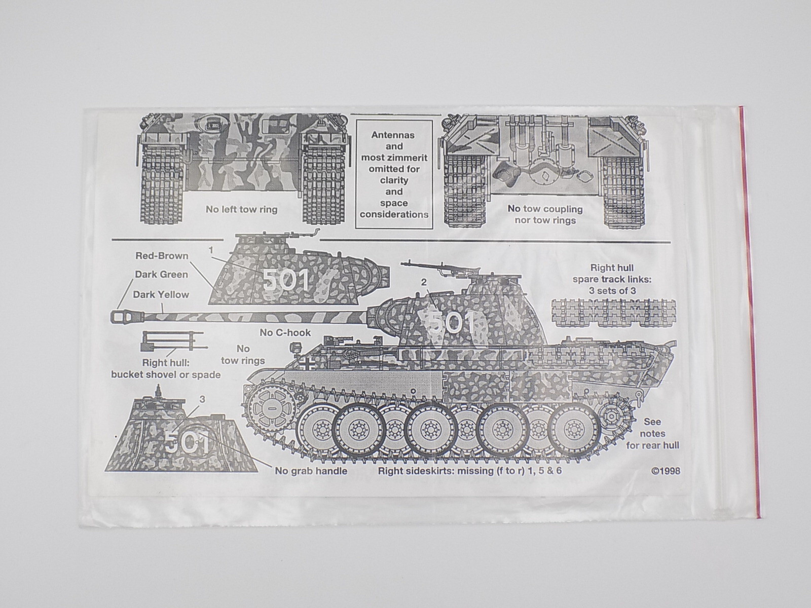 Third Group Decal 1/35 WWII German PzKpfw V Panther Tanks SS Panzer ...