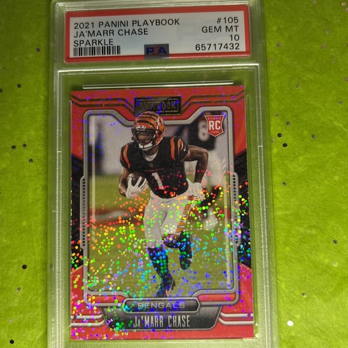 Ja’Marr Chase 2021 Panini play book sparkle #105 PSA GEM-MT 10 rookie ...