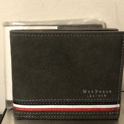 Menbense Classic Men's Wallet Bifold Credit Card Zipper Pocket Gray | eBay