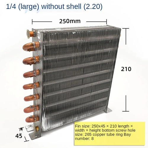 Water-cooled Finned Condenser No Shell Copper Tube Radiator Fins ...