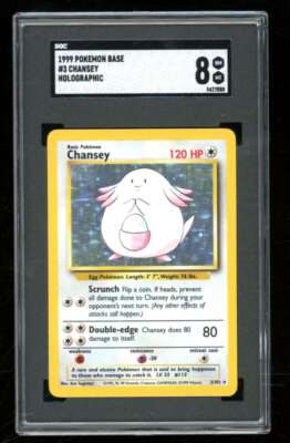 1999 Pokemon Base Set Chansey Holo Holographic 3/102 SGC 8 SE486 | eBay