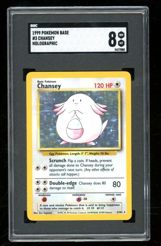 1999 Pokemon Base Set Chansey Holo Holographic 3/102 SGC 8 SE486 | eBay