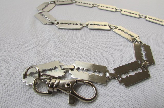 New Men Biker Fashion Long Metal Silver Rocker Wallet Chunky Chains ...