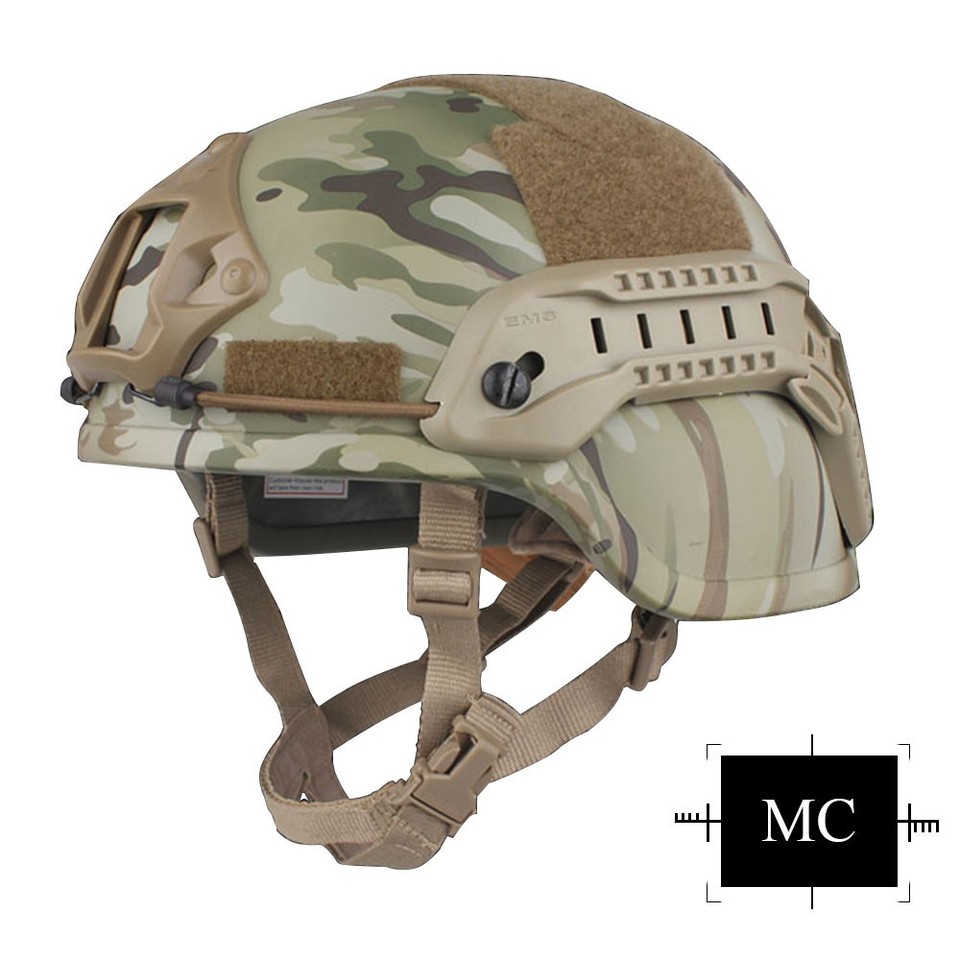 Emerson Tactical ACH MICH 2000 Helmet Ear Flaps Helmet w/ NVG Shroud ...