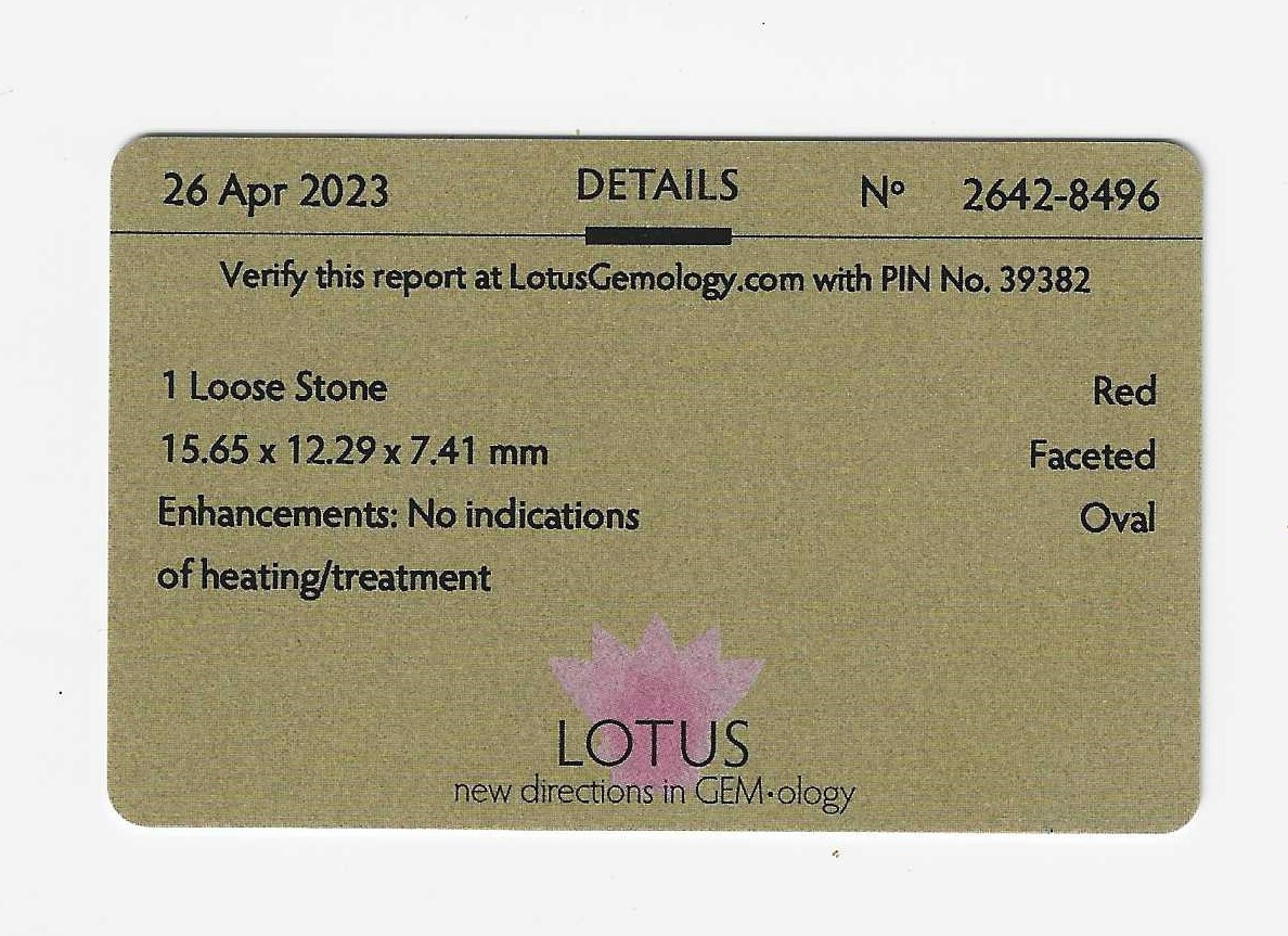 Lotus Certified Natural Ruby 12.56 Cts Rich Red Color from Madagascar ...