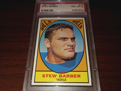 1967 TOPPS Football #18 Stew Barber PSA 8 Near Mint Buffalo Bills | eBay