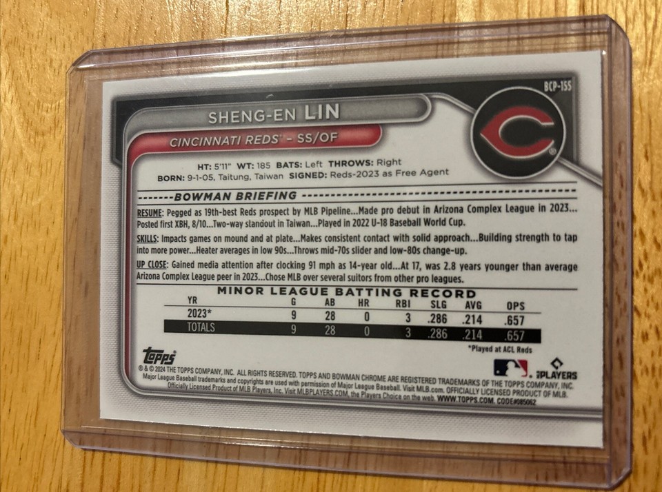 2024 Bowman Chrome 1st #BCP-155 Sheng-En Lin REPTILIAN ORANGE /25 | eBay