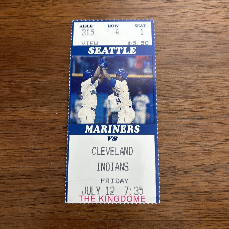 Seattle Mariners Ticket 1991 July 12 vs Indians Randy Johnson Win #31/ ...