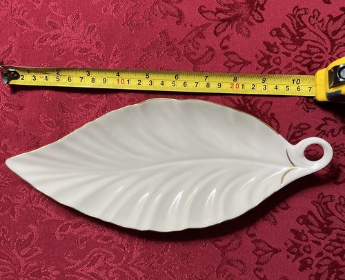 Vintage Lenox Ivory Leaf 10 1/2” Dish Tray 24K Gold Decorated Woodleaf ...