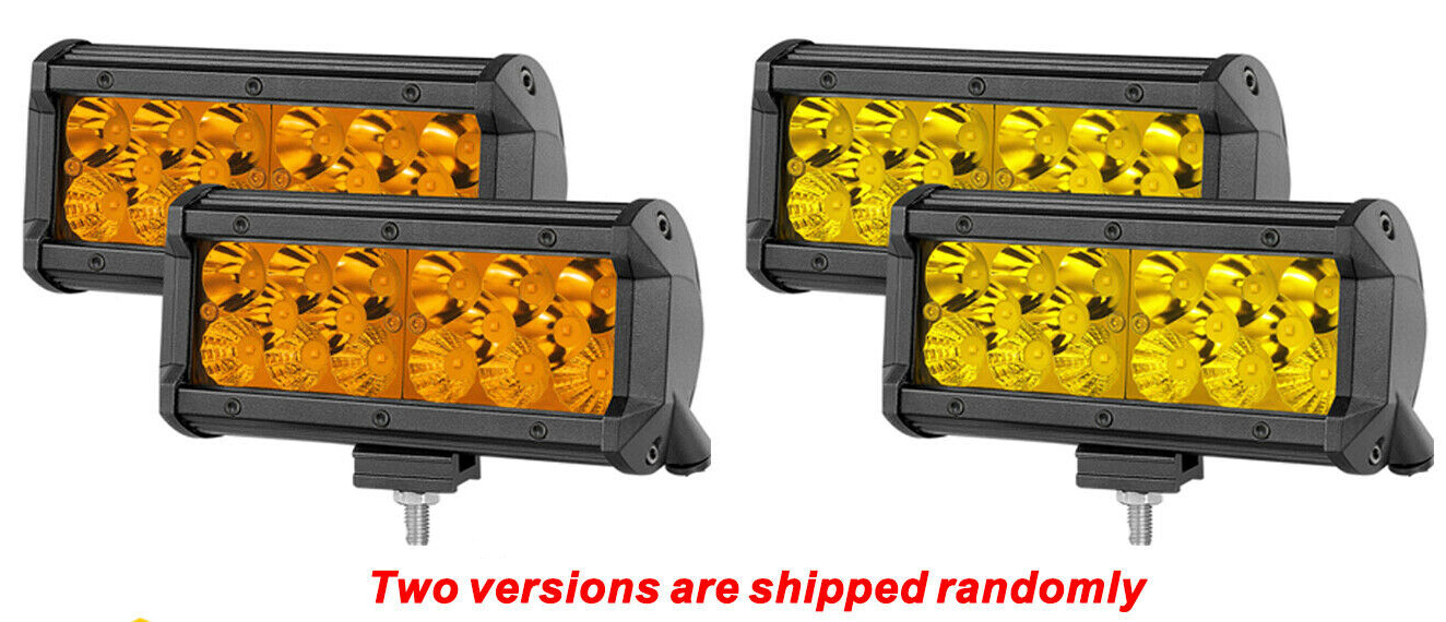 2x 7" 320W Amber LED Work Light Bar Spot Flood Driving Fog OffRoad 4WD ...