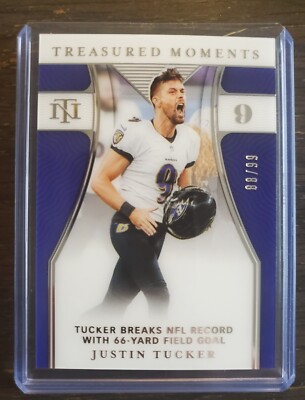 2021 Panini National Treasures Treasured Moments Justin Tucker #/99 ...