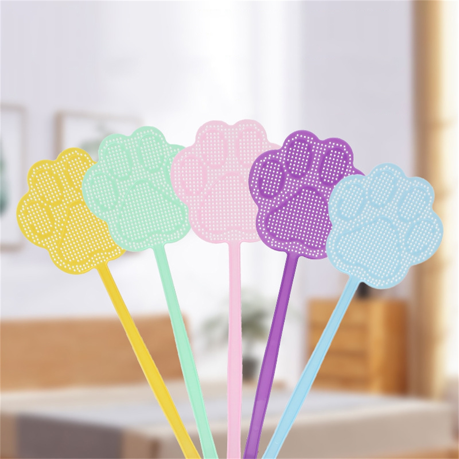 2pcs Fly Swat Shatter Long Handle Swat Flies Hanging Hole Fly Racket ...