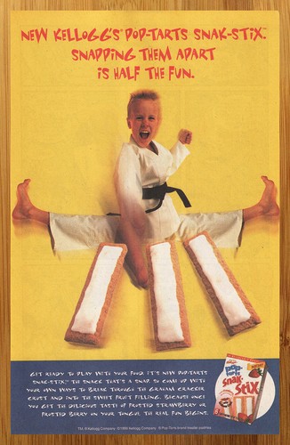 1999 Pop Tarts Snak-Stix Vintage Print Ad/Poster 90s Kid Karate Snack ...