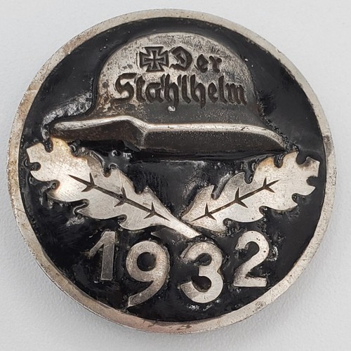 WW2 German Era Der Stahlhelm badge Veteran Organization Membership Pin ...