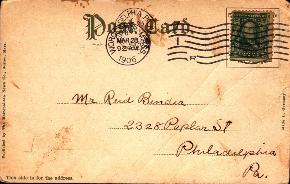Postcard Classical High School and English Worcester Mass. 1906 ...