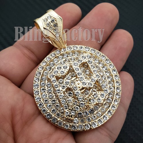 ICED HIP HOP CUBIC ZIRCONIA GOLD PLATED 6ix9ine 69 SPINNER BLING CHARM ...