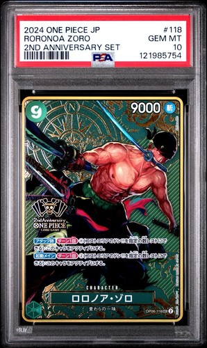 2024 ONE PIECE JPN 2ND ANNIVERSARY SET OP06-118 SEC RORONOA ZORO PSA 10 ...