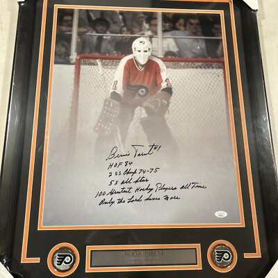 Bernie Parent autograph signed Flyers 5 inscriptions 16x20 photo framed ...