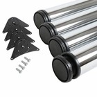 4er Set Tischbeine Tischbein Stützfuss Tischstempel 820mm + 30mm Chrom ...
