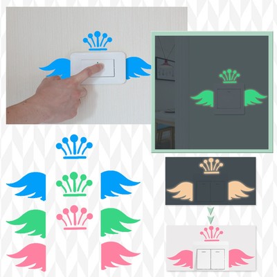 Luminous Crown Switch Stickers Home Wall Decoration Wall Stickers | eBay