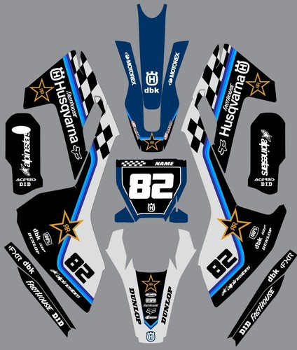 Graphic kit for 2016-2018 Husqvarna TC FC FS FX 125 250 350 450 decals ...