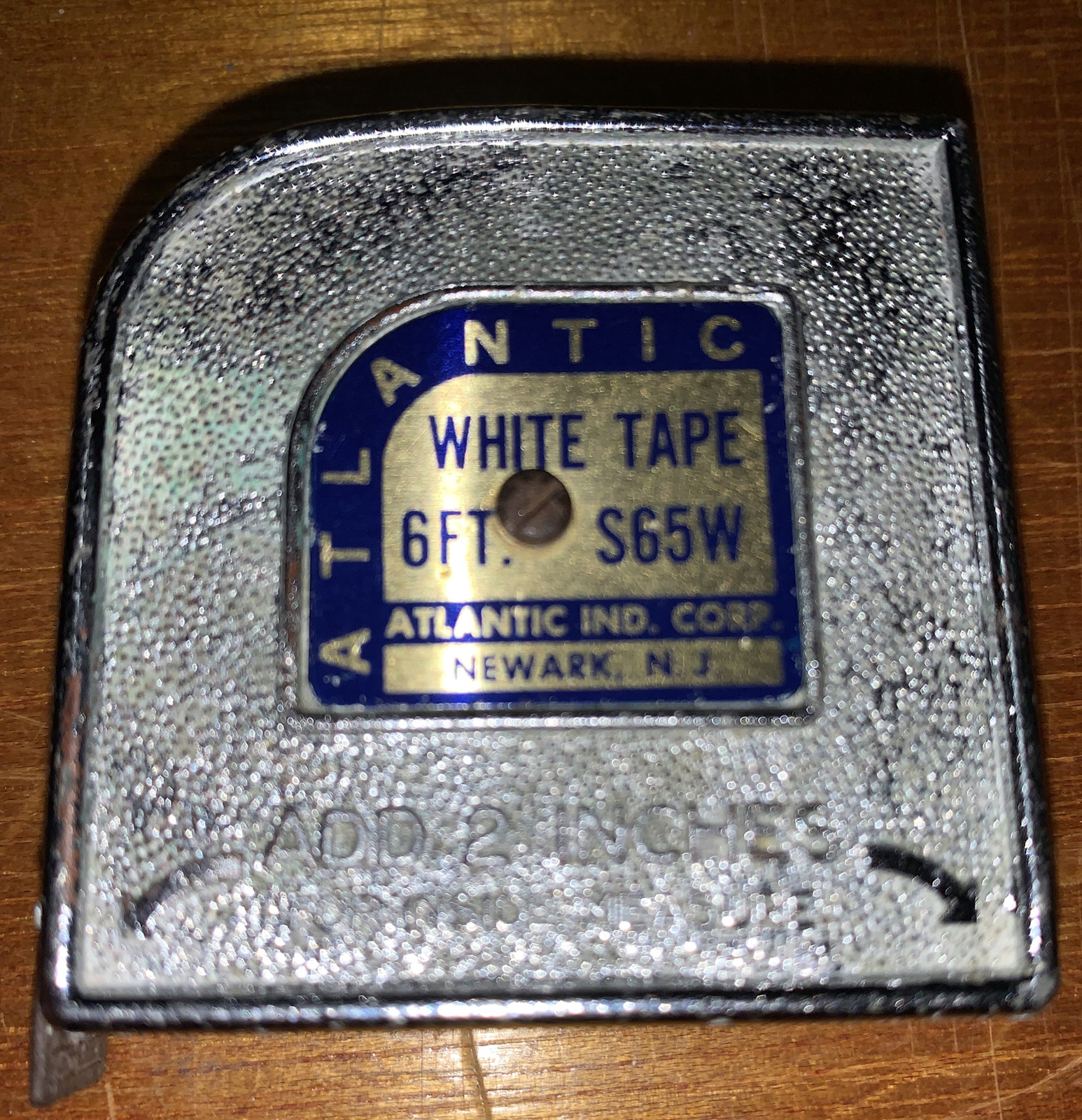 Vintage Atlantic 6' Feet S65W White Metal Measuring Tape Newark, NJ ...