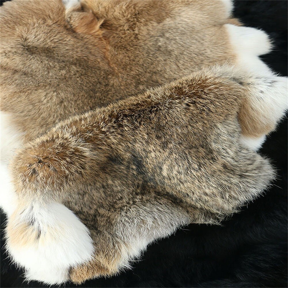 20 Pieces Natural Tanned Real Rabbit Pelts Fur Craft Leather DIY ...