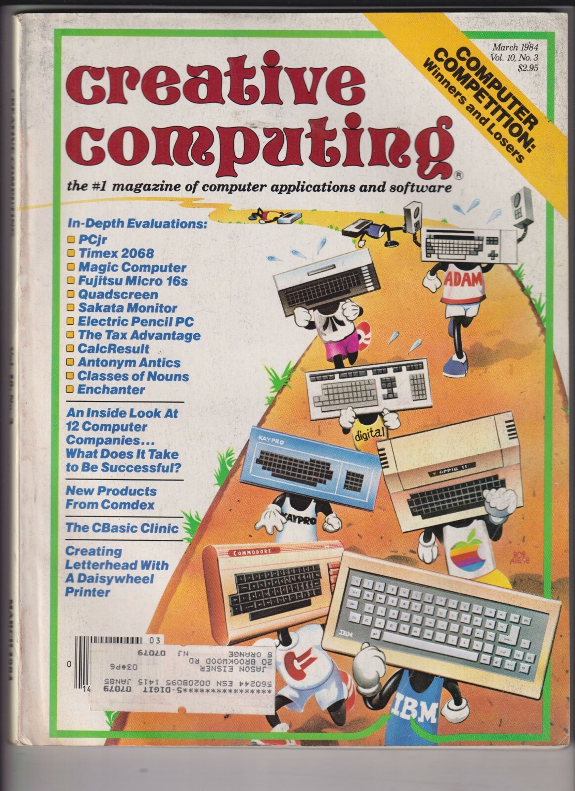Creative Computing Mag Computer Competition PCJR & Timex March 1984 ...