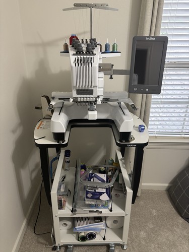 Brother PR680W 6- Needle Embroidery Machine with Cap Frame and Stand ...