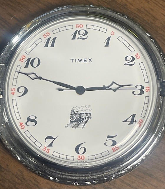 Vintage Engraved Timex Locomotive Railroad Train Pocket Watch With ...