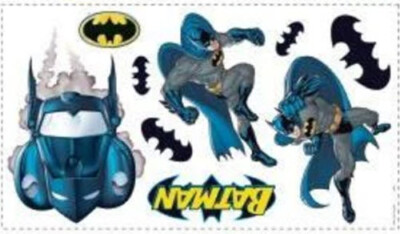 BATMAN with LOGOS wall stickers 9 decals DC COMICS Batmobile superhero ...